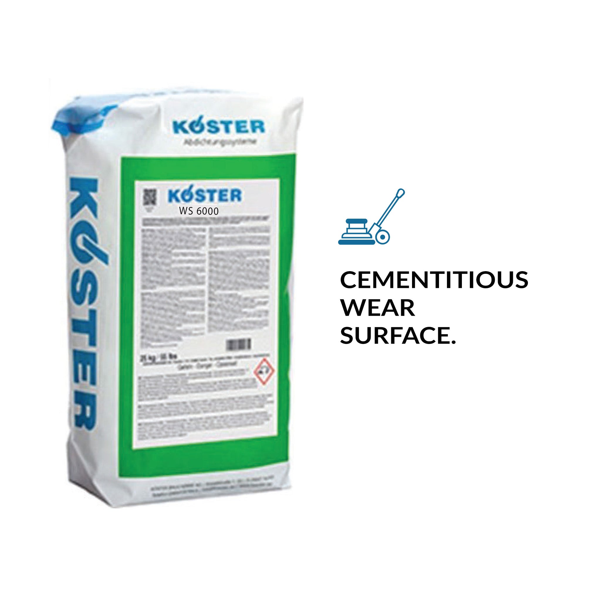 Koster WS 6000 - Self-Leveling, Cementitious Wear Surface - 50 lb Bag ...